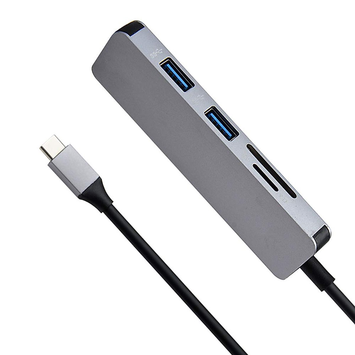 XUNMAIFHB Portable Docking Station,Type-c Expansion Dock USB-C to HDMI Converter hub Splitter USB3.0 Card Reader TF+SD Card Five in one 4K Fast Transmission, Silver