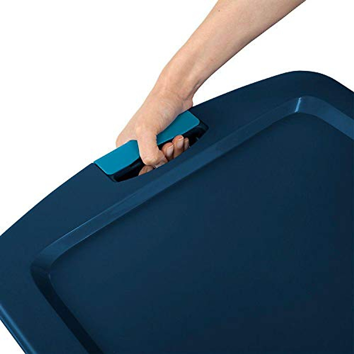 Sterilite True Blue 72 Qt./18 Gal. Latching Storage Bin with Clear Base