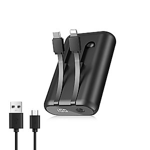 OHZHAO Portable Phone Charger 12000mAh with Built-in Cables, LED Display, Fast Charging Ultra Compact Portable Charger Power Bank, Battery Pack for iPhone 15/14/13/12 Series,Samsung/Google/LG/iPad etc