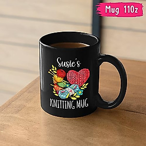 Knitting Mug Coffee Mug, Personalized Crochet Mugs For Knitting Lovers, Best Crochet Ever Cups, Custom Knitting Ceramic Mug With Name, Yarn Balls Porcelain Mug, Crocheter Black Tea Cup 11oz 15oz