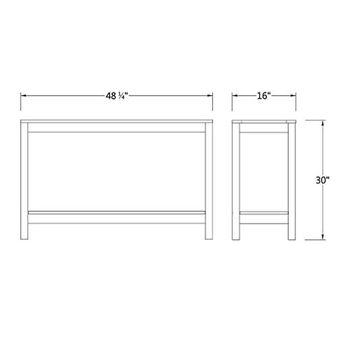 Cambridge Casual Westlake Console Table Indoor Outdoor Multifunctional Buffet Bar Storage Organizer, Solid Wood, Dark Grey