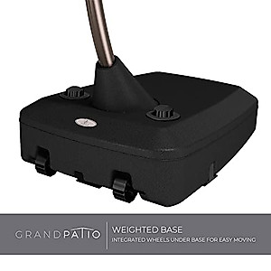 Grand patio Deluxe NAPOLI 11 FT Patio Umbrella, Curvy Aluminum Cantilever Umbrella with Base, Round Large Offset Umbrellas for Garden Deck Pool, 3-Year Warranty for Canopy (Champagne, 11 FT)