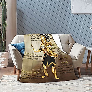 CQGWZF Armor of God Gifts Blanket Christian Gifts Throw Blanket Religous Gifts Bed Blanket Lightweight Cozy Plush Blanket for Bedroom Living Rooms Sofa Couch(60x50in)