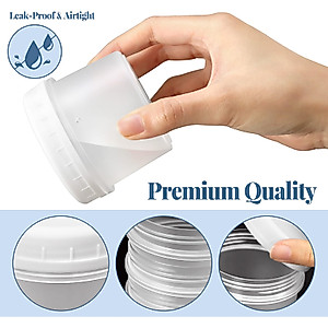 TKOnline 10 Pack 5oz Reusable Small Plastic Containers with Screw Lids, Small Food Storage Freezer Containers, Deli Containers Stackable Food Storage Jars, Sauce Condiment Jars Lunch Box Accessories