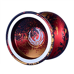 VOSUN Unresponsive yoyo O1 EZSPiN,yoyo Ball, Professional yoyo for Adults & Advanced Players,Metal pro yoyos (Red Splashed)