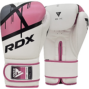 RDX Women Boxing Gloves for Training Muay Thai Maya Hide Leather Ladies Mitts for Fighting, Kickboxing, Sparring EGO Glove for Punch Bag, Focus Pads and Double End Ball Punching