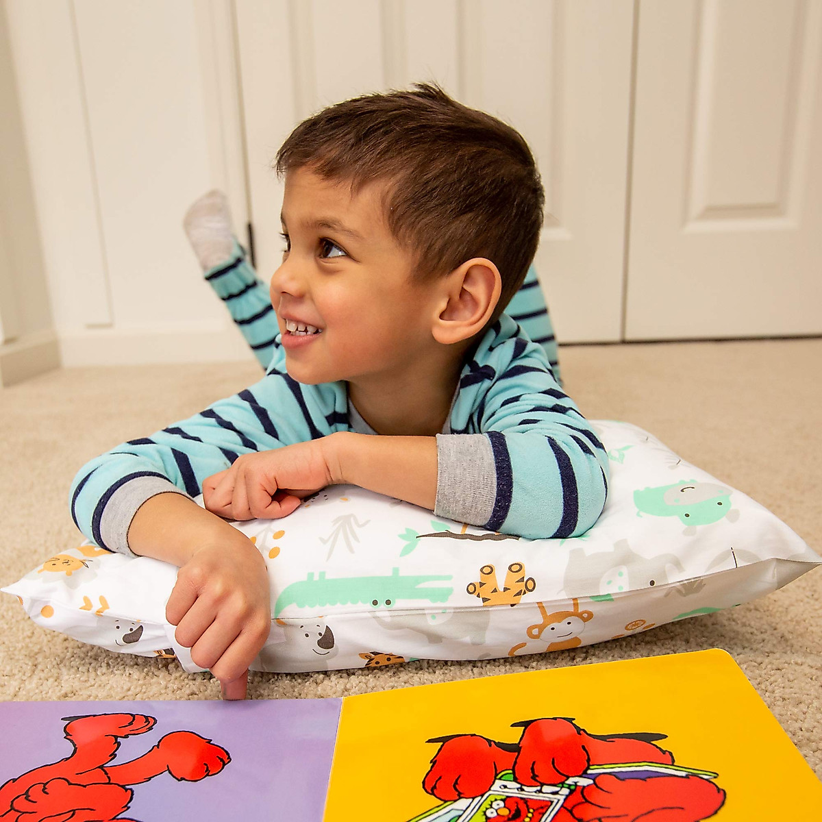 BB MY BEST BUDDY Toddler Kids Pillowcase for Boys and Girls - Butterfly/Butterflies 13 x 18 - shrinks to fit - 100% Cotton - Naturally Hypoallergenic and Soft - Designed in USA - Machine Washable