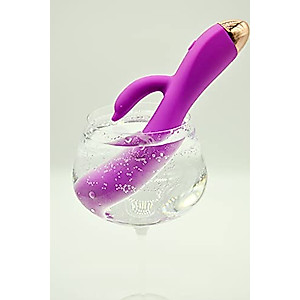Dolphin Sucking Stick Vibrator Dildo for Women Pleasure Personal Massager G spot Rabbit Vibrator Sex Toy with 10Patterns Waterproof & Rechargeable Sex Toys Vaginal Health Purple