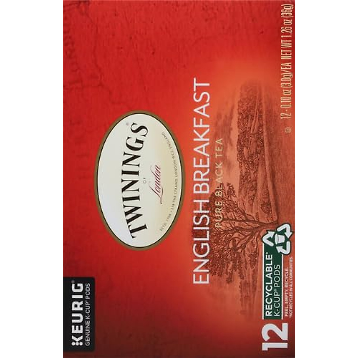 Twinings Tea English Breakfast Tea K-Cups, 12 ct