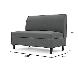 Christopher Knight Home Tovah Fabric Storage Loveseat, Charcoal