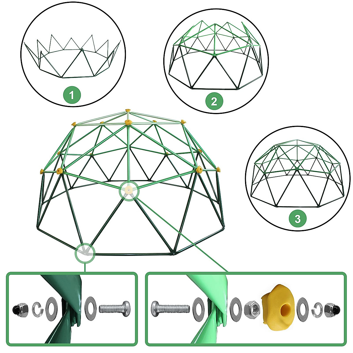 SMkidsport Dome Climber with Canopy, 10 FT Climbing Dome for Kids,1000 LBS Capacity, Rust and UV Resistant Steel, Be Applicable Garden, Backyard, Playground and More Indoor/Outdoor Places (Green)