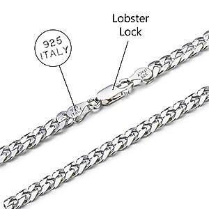 Savlano 925 Sterling Silver Curb Cuban Link Chain Bracelet for Men & Women - Made in Italy Comes With a Gift Box (8, 7.5mm)