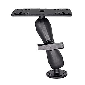 WINDFRD Aluminum Fish Finder Mount with 1.5" / C Size Ball, Medium Arm Marine Electronic/Depth Finder Mount for Boat, High Salt Water Resistant, Compatible with Garmin, Lowrance and More