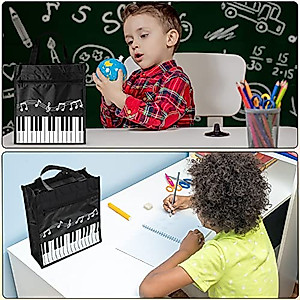 4 Pcs Small Piano Music Bag Piano Keys Handbag Reusable Tote Bag Shoulder Shopping Bag Book Bag Tote for Piano Music Teacher Gifts