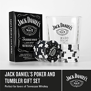 Beams International Whisky Glass and Poker Set, Tin, Black, 12 Count (Pack of 1)