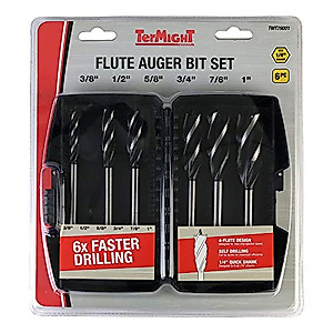 6-Piece Flute Auger Bit Set