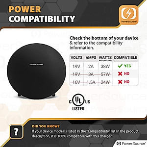 PowerSource 19V UL Listed 14Ft Extra Long AC Adapter Charger for Harman Kardon Onyx Studio 1 2 3 4 5 6 7 8 NSA40ED-190200 Wireless Speaker Replacement Power Supply Cord