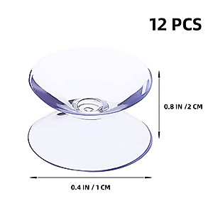 Housoutil 12PCS Double Sided Suction Cups, 10 * 20mm Glass Table Top Bumpers, Glass Table Top Spacers Without Hooks, Window Hanger Suction Cup for Keep The Glass Table Top from Sliding (Transparent)