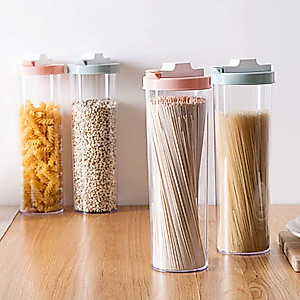 Hemoton 2Pcs airtight food canister food storage containers spaghetti holder plastic spaghetti noodle container cereal dispenser jar Jars for Spaghetti dry food container flour oatmeal