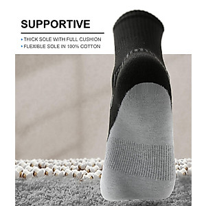 BULLIANT Compression Socks for Men 6Pairs, Athletic Crew Socks Cushioned For Men Sports Running-Arch Support(6Pairs,Shoes Size:Men 11-13)