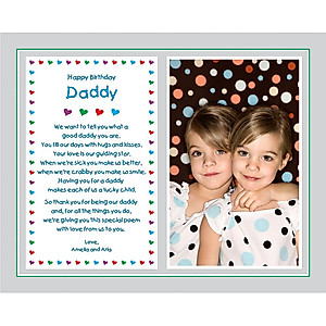 Poetry Gifts Daddy From Twins or Children for Valentine's Day or Birthday, 8x10 Inch Print Personalized with Names and Photo