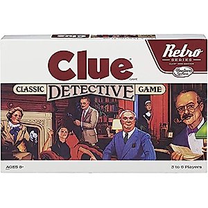 Hasbro Gaming Retro Series Clue 1986 Edition Board Game, Classic Mystery Games for Kids, Family Board Games for 3-6 Players, Family Games, Ages 8+