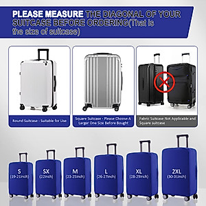 RainVillage Travel Luggage Cover Suitcase Protector Scratch-Resistant Fit 19-31 Inch Suitcase, Not Included Suitcase (Blue, S(19-21 inch))