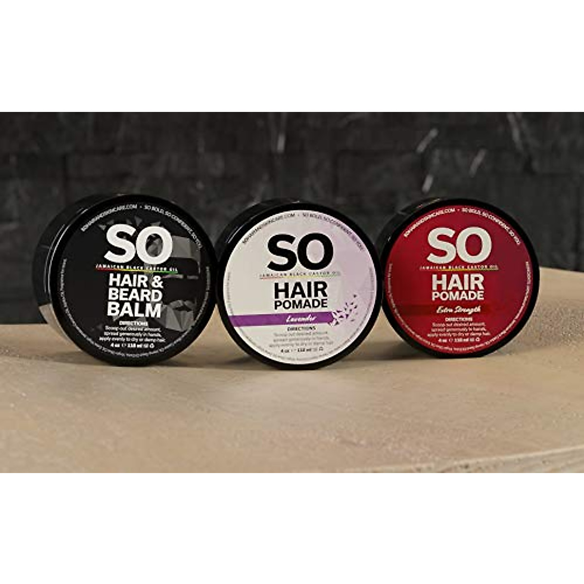 SO Jamaican Black Castor Oil So Hair & Beard Balm for Men, Brown/Black, Bamboo Lotus, 4 Ounce