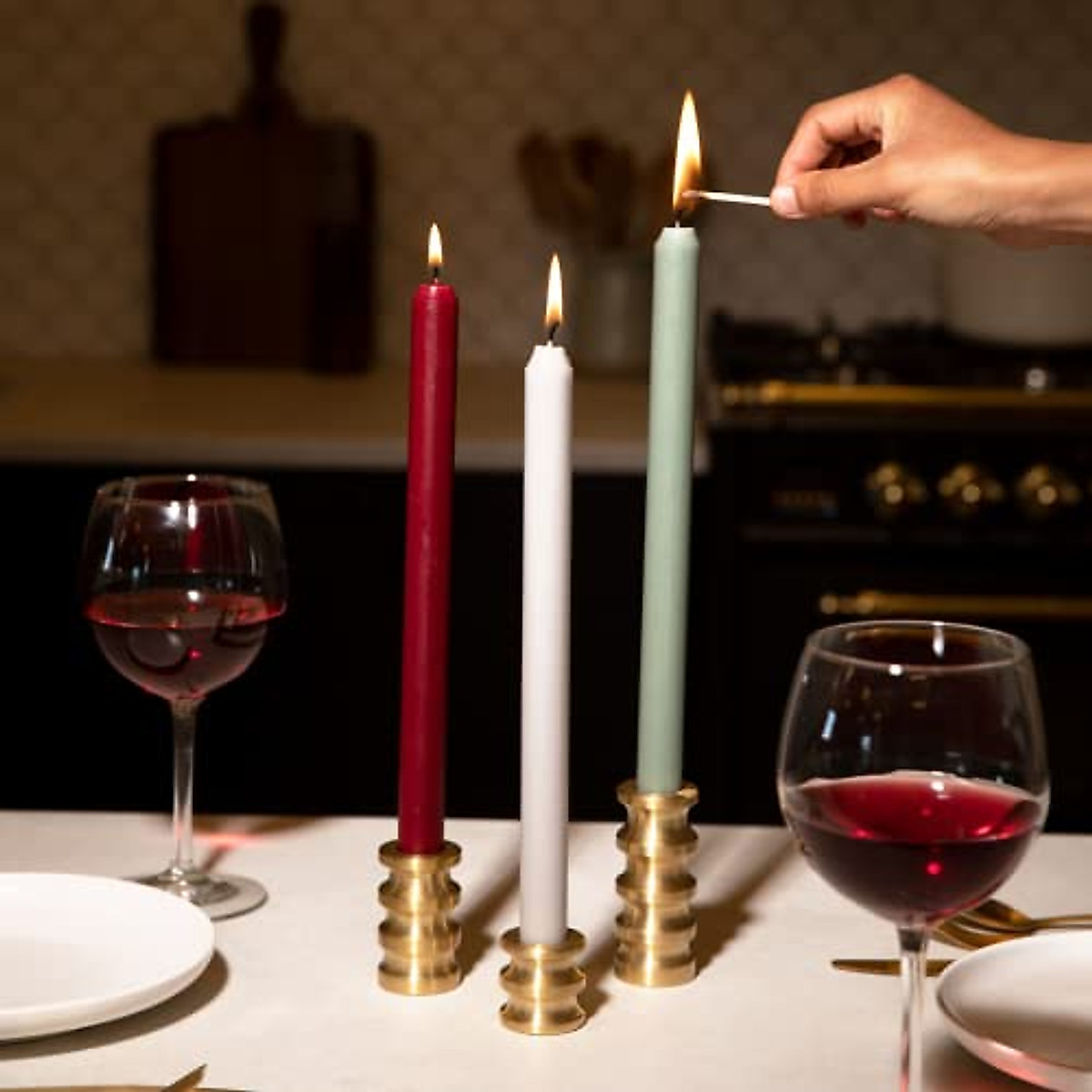 Anacua House | Navy Blue | 12 Inch Vertical Taper Candles | Solid Color | Smokeless | Dripless Candle Stick