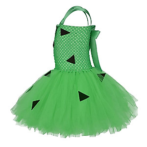 IMEKIS Girl Halloween Caveman Costume Baby Birthday Outfit Toddler Kids Historical Stone Age Themed Party Supplies Cosplay Dress Up Family Costumes Carnival Cake Smash Photoshoot Green 0-6 Months