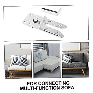 TIDTALEO 2pcs Sectional Connectors Interlocking Sectional Clips Handle Sectional Sofa Interlocking Sectional Sofa Parts Sectional Couch Connector Screws Holder Metal Armrest Iron