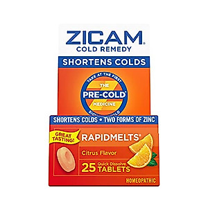 Zicam Cold Remedy Zinc Rapidmelts, Citrus Flavor, 25 Count (Pack of 1)