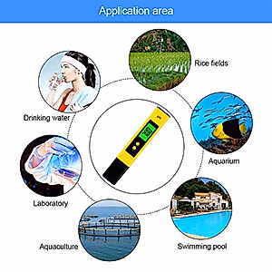 auons PH Meter Digital PH Tester for Water Hydroponics 0.01 High Accuracy Water Quality Tester Pen 0-14 PH Measurement Range for Household Drinking, Pool, Aquarium, Spa