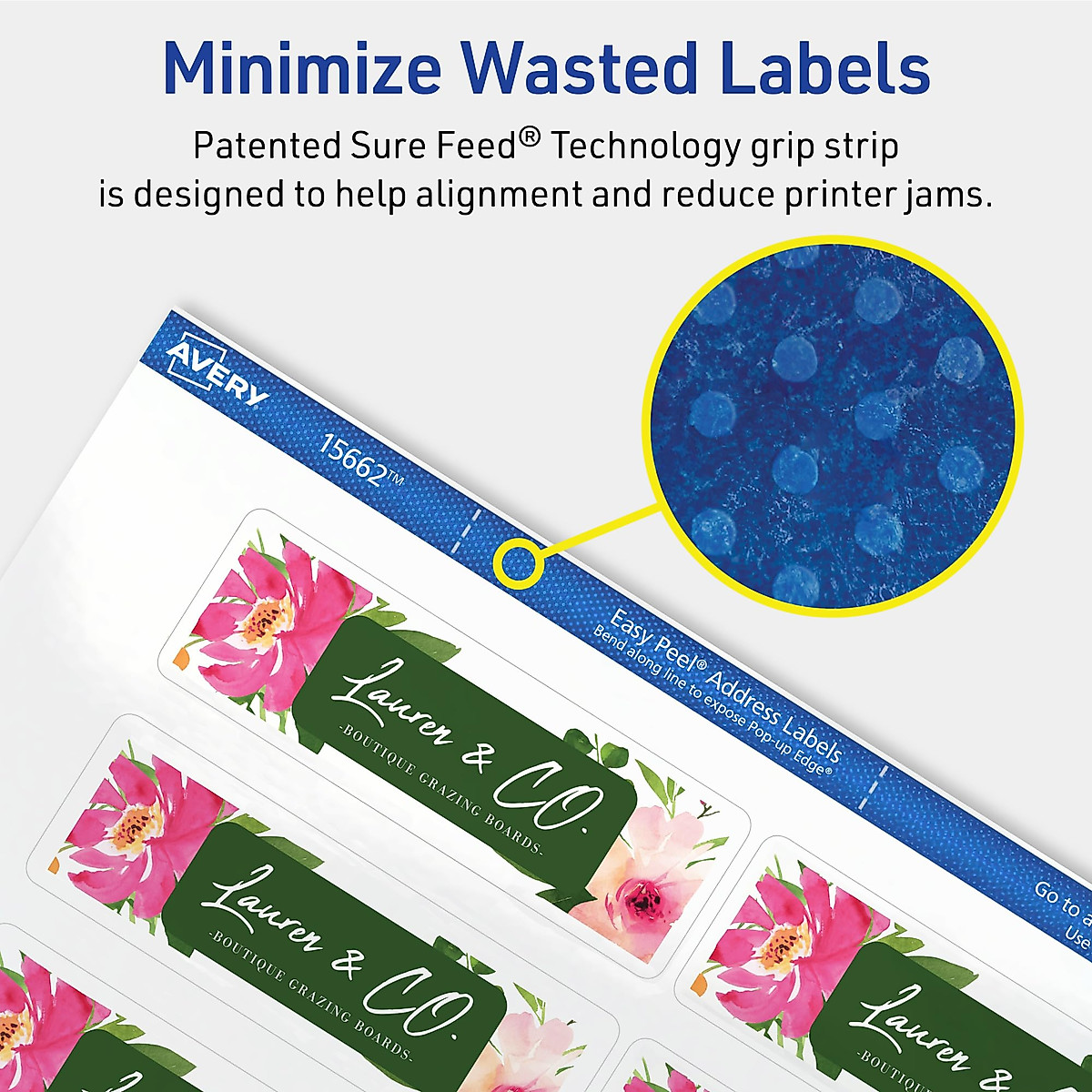 Avery Printable Address Labels with Sure Feed, 1-1/3" x 4", Matte Clear, Permanent Adhesive, Laser Printers, 140 Blank Mailing Labels, Great for Mailing, Product Labels, Jar Labels, and More (15662)