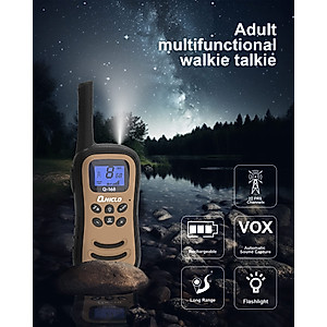 Qniglo Walkie Talkies for Adults/Kids, Rechargeable Walkie Talkies Long Range with 22 FRS Channels, VOX 2 Way Radios with LED Flashlight for Hiking Camping Trip Adventure(Bluegreen)