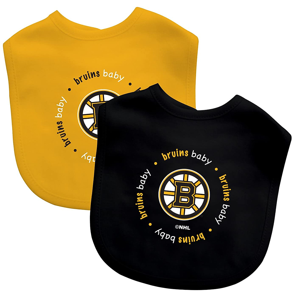 Baby Fanatic Officially Licensed Unisex Baby Bibs 2 Pack - NHL Boston Bruins Baby Apparel Set