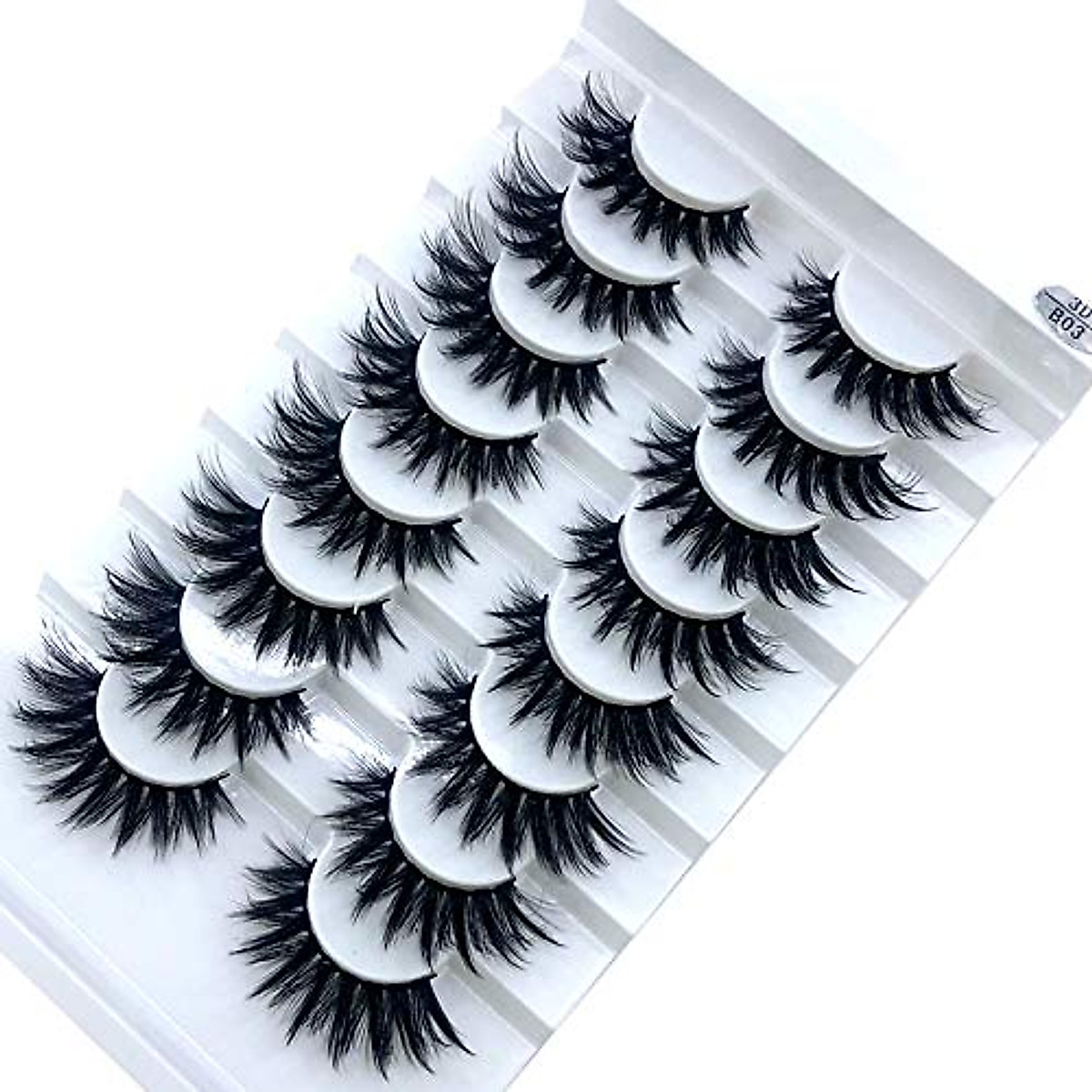 HBZGTLAD new 8 pairs of natural false eyelashes mink lashes long makeup 3d mink eyelashes extend eyelashes lashes mink(B03)