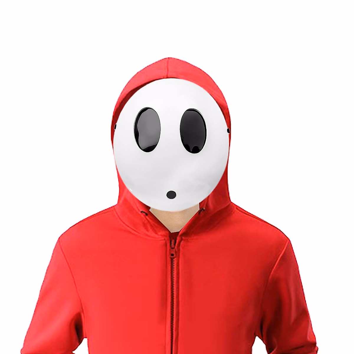 DOEA Shy Guy Mask Halloween Mask Party Favors, White Shy Guy Cosplay Costume Masquerade Props Game Video Birthday Party Supplies