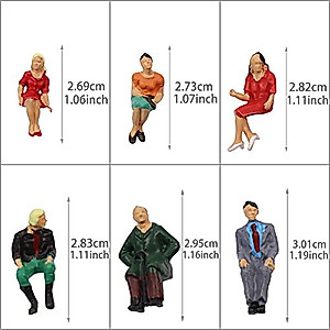 P4806 25 pcs All Seated Figures O Gauge 1:50 Scale Painted People 2.59-3.28cm or 1.02''-1.29'' Model Railway New