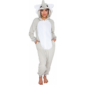 Funziez! Slim Fit Adult Onesie - Animal Halloween Costume - Plush Fruit One Piece Cosplay Suit for Women and Men