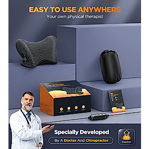 Tinhin 3S Heated Neck Stretcher for 9X Pain Relief, 3X Larger Graphene Heating Area w/Magnetic Therapy Case, Cervical Traction Device Pillow, Neck and Shoulder Relaxer Support for TMJ Spine Alignment