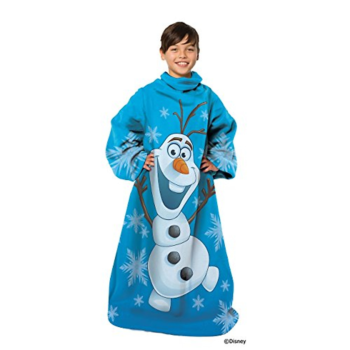 Northwest Frozen Comfy Youth Throw Blanket with Sleeves, 48" x 48", Chill Youth