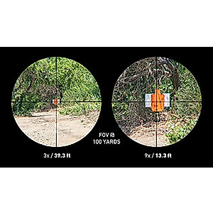 Monstrum 3-9x32 Rifle Scope with Rangefinder Reticle and Medium Profile Scope Rings | Black