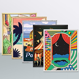 GULETHUN 16x20 Picture Frame, Gold Poster Frame, Home Decor Natural Gallery Frames, Horizontal or Vertical Format, Sturdy, Plexiglass, Large Wall Decor, for Photos, Artworks, Posters