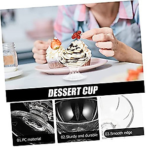 Hemoton 4pcs Ice Cream Cup Trifle Mojito Glasses Glass Pudding Cup Plastic Container Plastic Trifle Bowl Clear Acrylic Cake Stand High Based Juice Cup Milk Shake Cup Dessert Display Cup