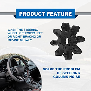 4-Pack Flexible Steering Coupler Replacement, 56315-2K000FFF Nylon Pad Plastic Rubber Wheel, Steering Coupling Steering Column Motor Compatible with Hyundai and Kia (Black)
