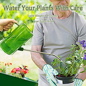 Qilebi Small Watering Can for Indoor Plants, Indoor Watering Can with Stainless Steel Long Spout, Plant Watering Can for House Plant Flowers Garden 1L/34oz