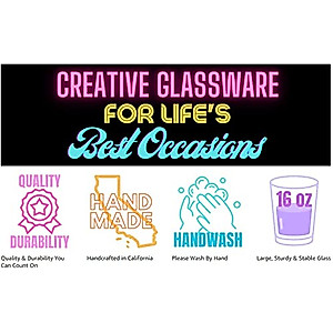 The Dachfather - Gift for Wiener Dog Lover - Dachshund Weiner Dog Dad - 16oz Pint Drinking Cup Beer Glass