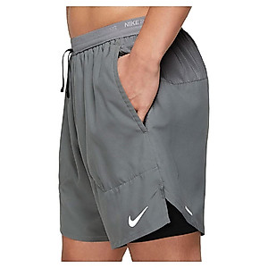 Nike Dri-FIT Stride Men's 7" 2-in-1 Running Shorts (as1, Alpha, m, Regular, Regular, Smoke Grey/Dark Smoke Grey/Black)