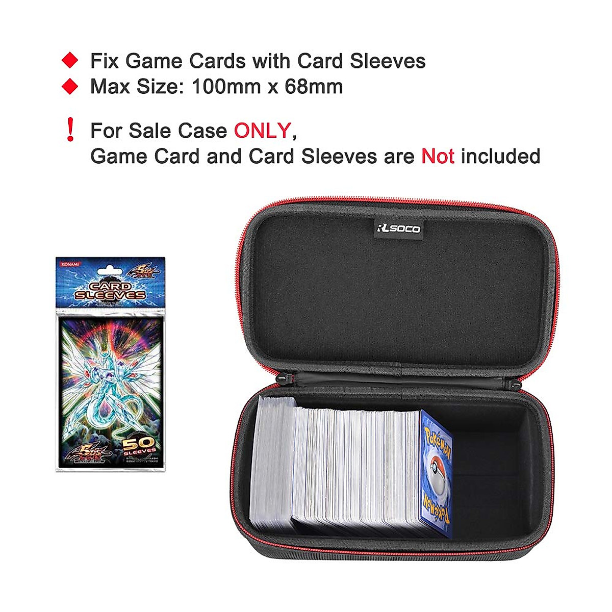 RLSOCO Case Holder for Pokemon TCG Cards/Magic Cards (500PCS) - Rectangular Solid Design works with Trading Cards & Card Sleeves (Case Sale Only)
